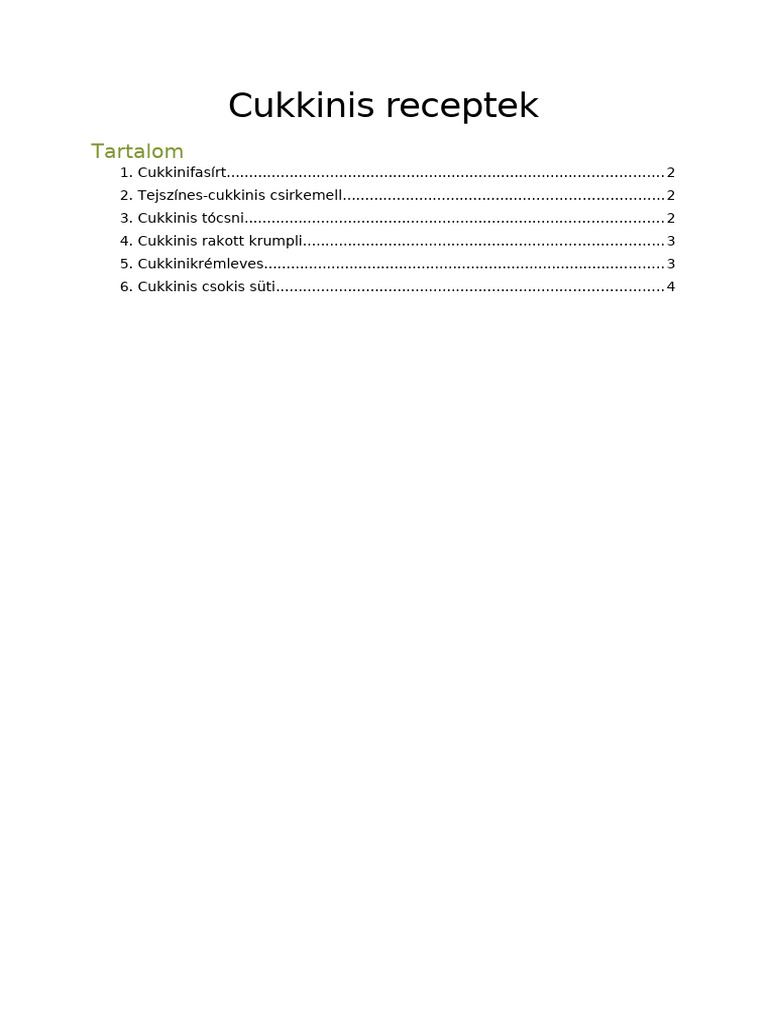 Cukkinis Receptek | PDF