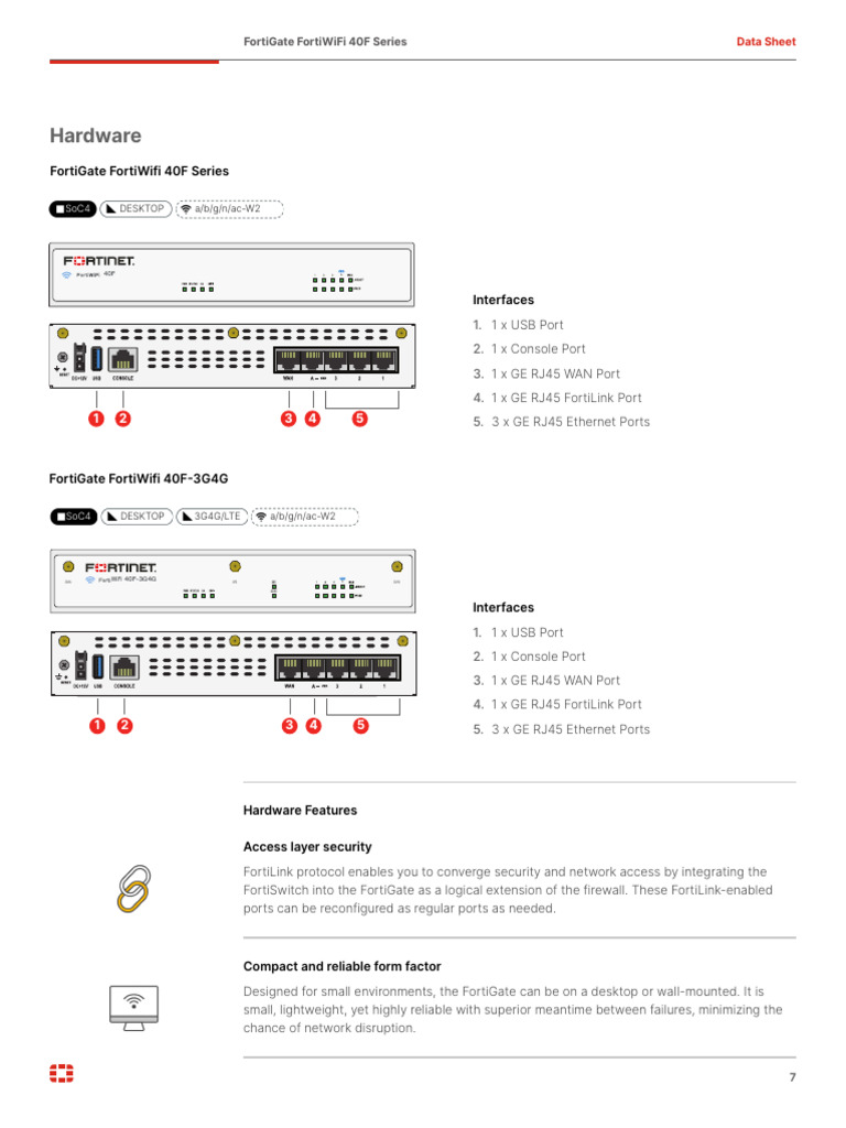 Fortigate Fortiwifi 40f Series 7 | PDF | Computer Network | 4 G