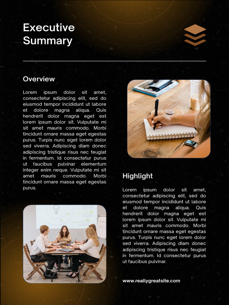 Black Orange Creative Executive Summary Document A4 | PDF