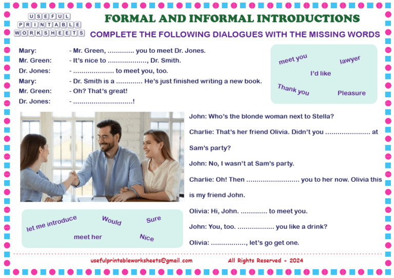 Pack 72 - 05 Formal and Informal Introductions | PDF