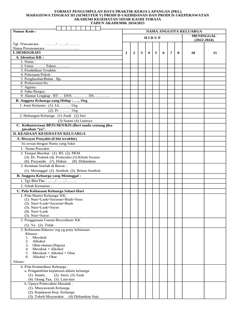 Format Pendataan | PDF