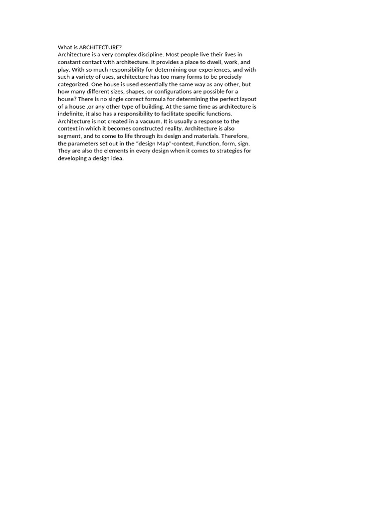 What Is ARCHITECTURE | PDF