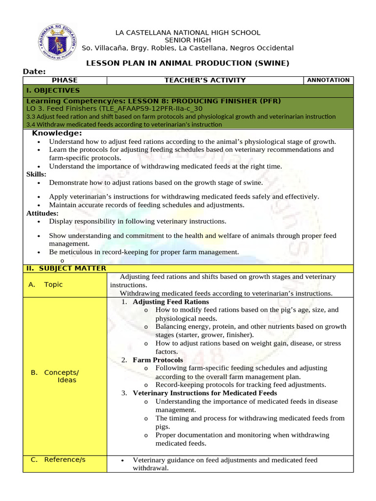 Adjust Feed Ration and Shift Based On Farm Protocols and Physiological ...