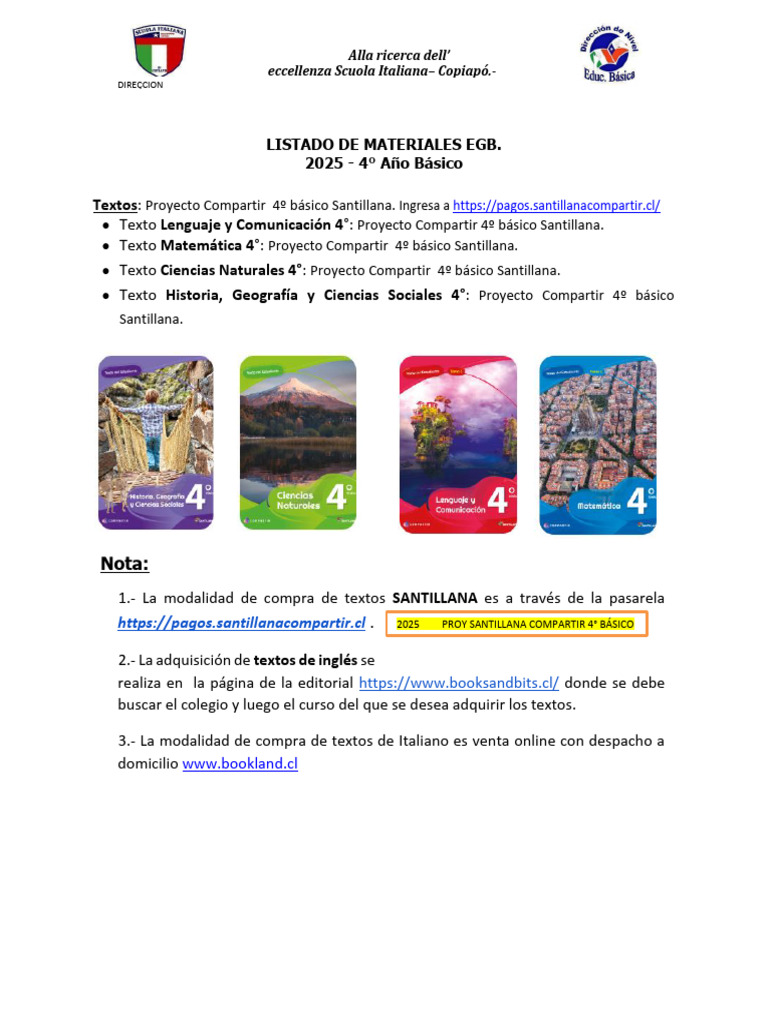 Materiales 4° Básico Ciencias Naturales 2025 | PDF