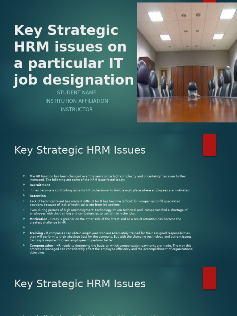 Key Strategic HRM Issues On A Particular IT | PDF | Human Resource ...