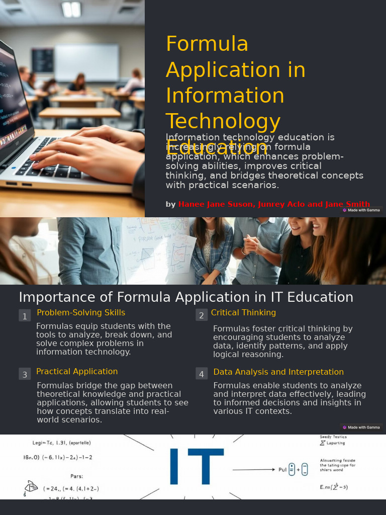 Formula Application in IT Education | PDF | Intelligence | Cognitive ...