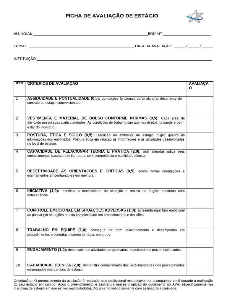 ficha_de_avaliacao_de_estagio (2) | PDF