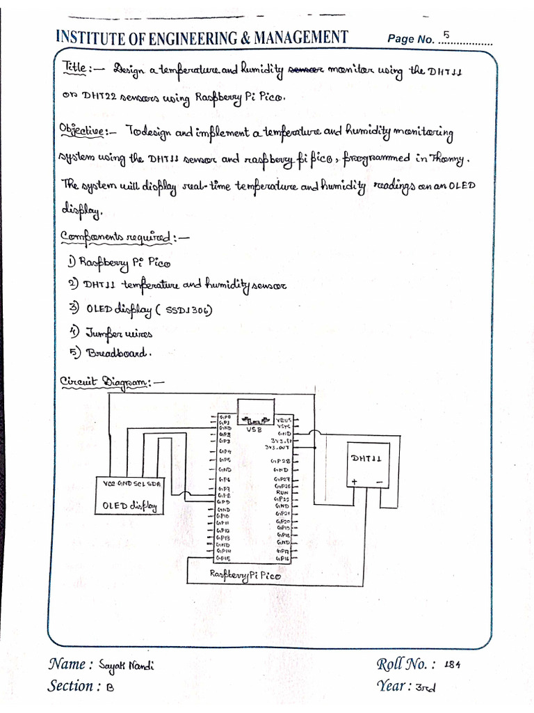 RaspberryPiPico DHT11 DesignLab | PDF