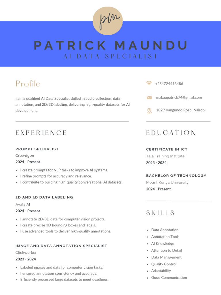 Patrick Maundu: AI Data Specialist | PDF