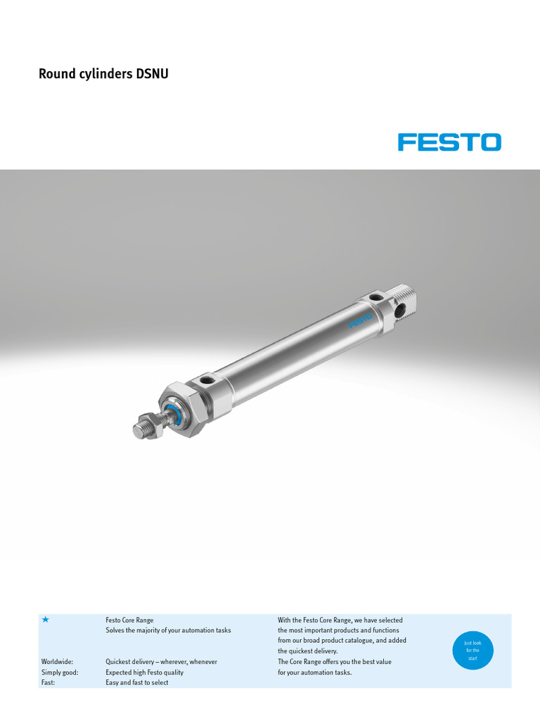 Festo DSNU Round Cylinder Overview | PDF | Piston | Electrical Connector