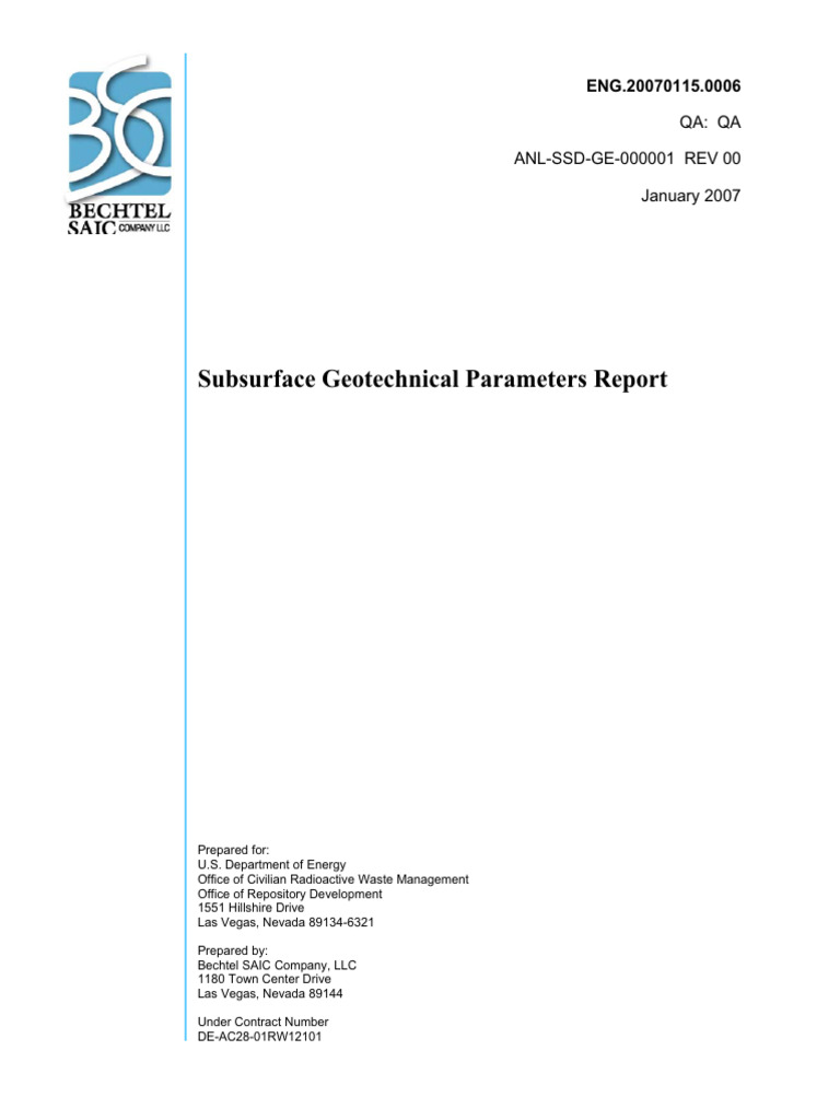 Subsurface_Geotechnical_Parameters_Repor | PDF | Geotechnical Engineering | Data