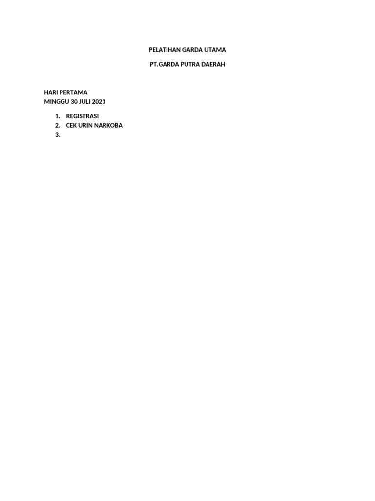 Pelatihan Garda Utama | PDF