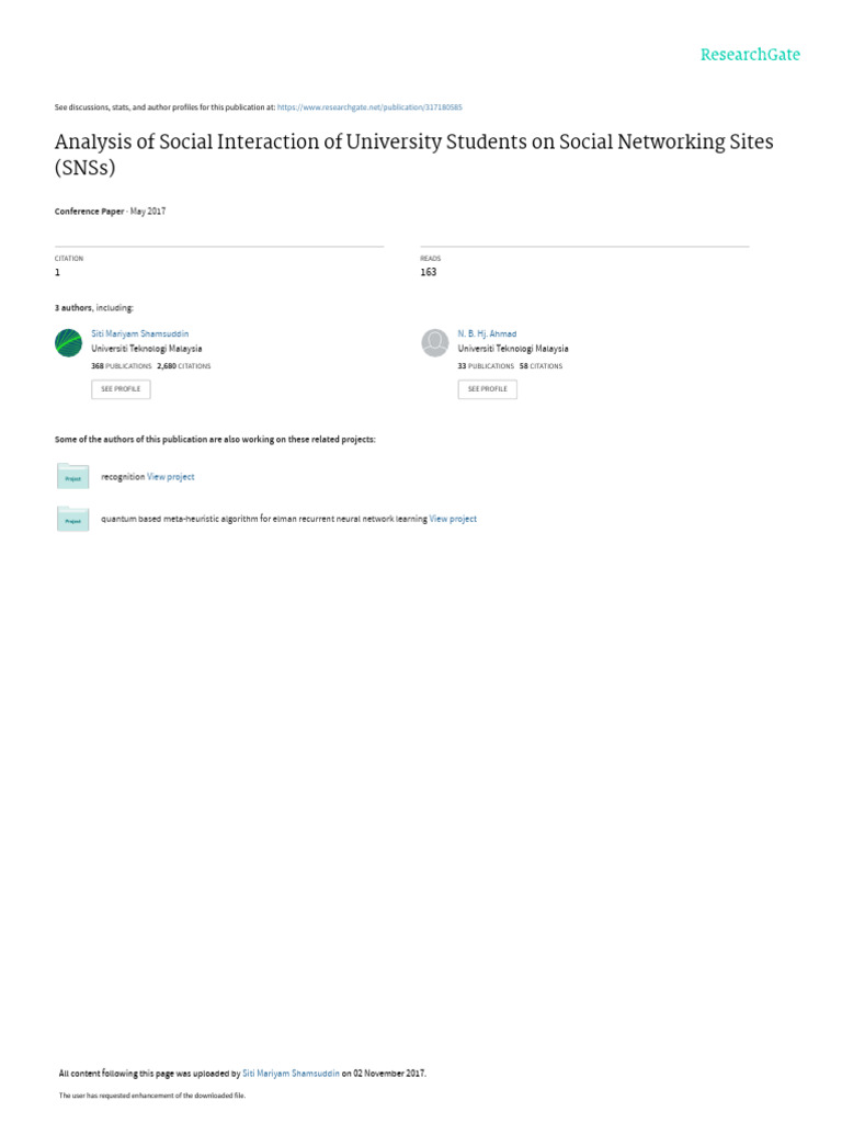University Students' Social Media Interaction | PDF | Social Networking ...