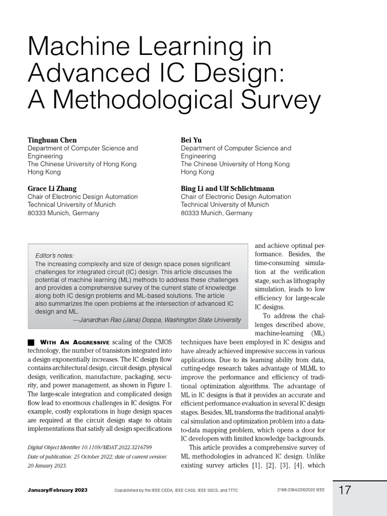 Chen Et Al. - 2023 - Machine Learning in Advanced IC Design A Methodological Survey | PDF ...