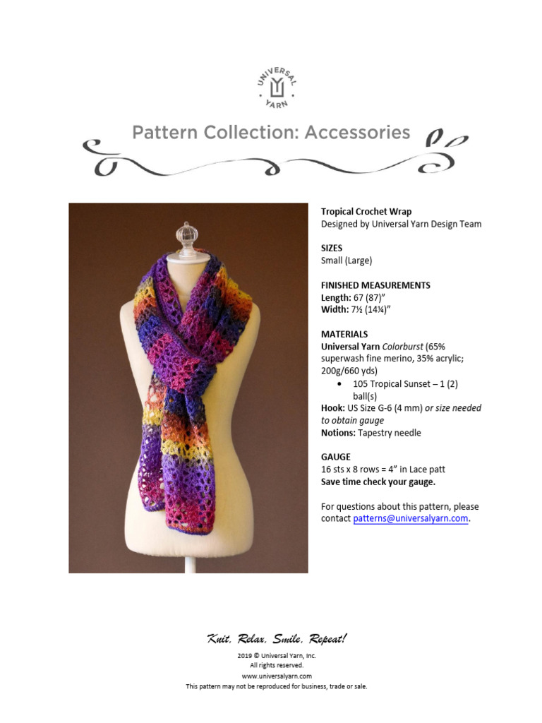Tropical Crochet Wrap Pattern Guide | PDF | Crochet | Textile Arts