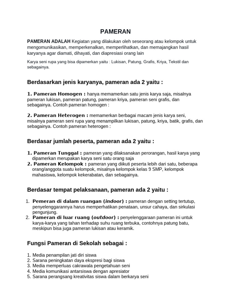 Materi Pameran | PDF