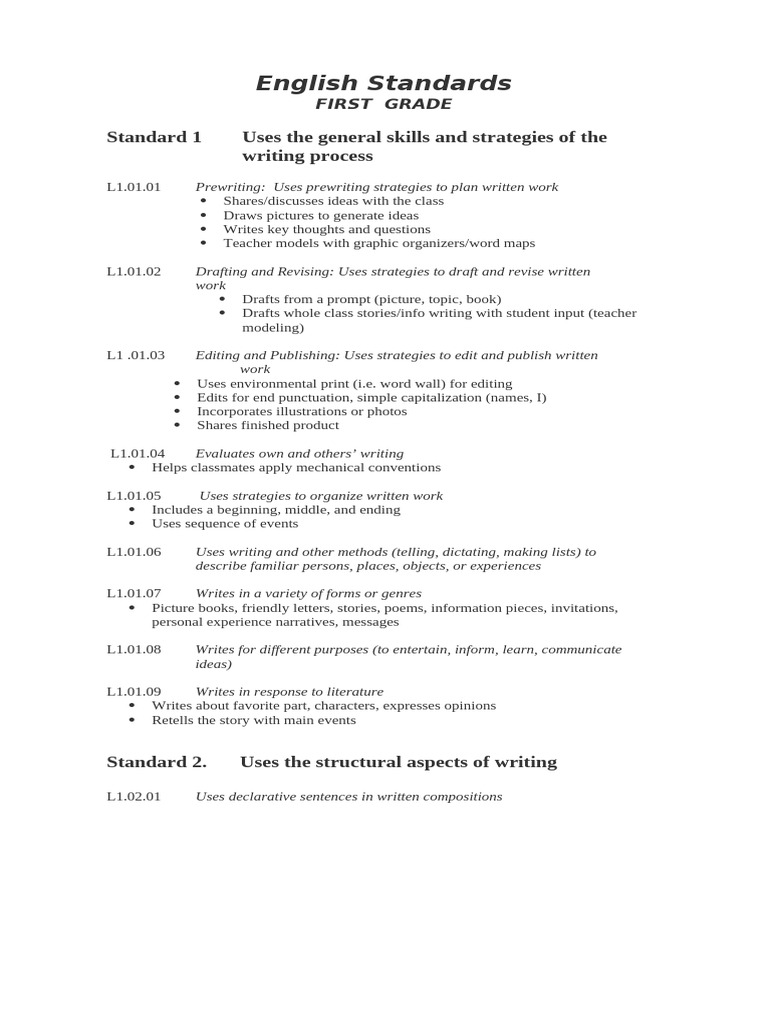 1 Writing Standards | PDF