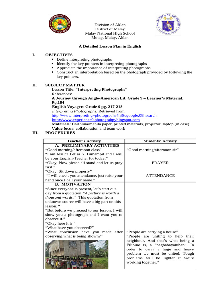 Detailed Lesson Plan - English 9 | PDF | Information | Cognition