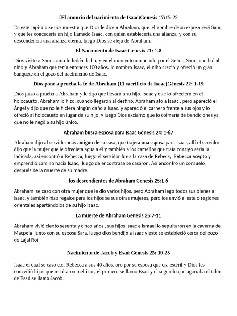 El Anuncio Del Nacimiento de Isaac | PDF | Isaac | Abrahán
