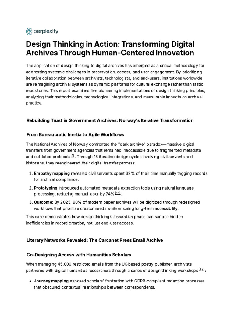 Design Thinking in Action - Transforming Digital Ar | PDF | Archive ...