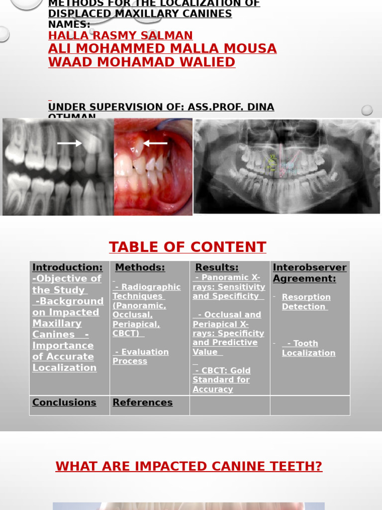 Reliability of different radiographic methods for the localization ...