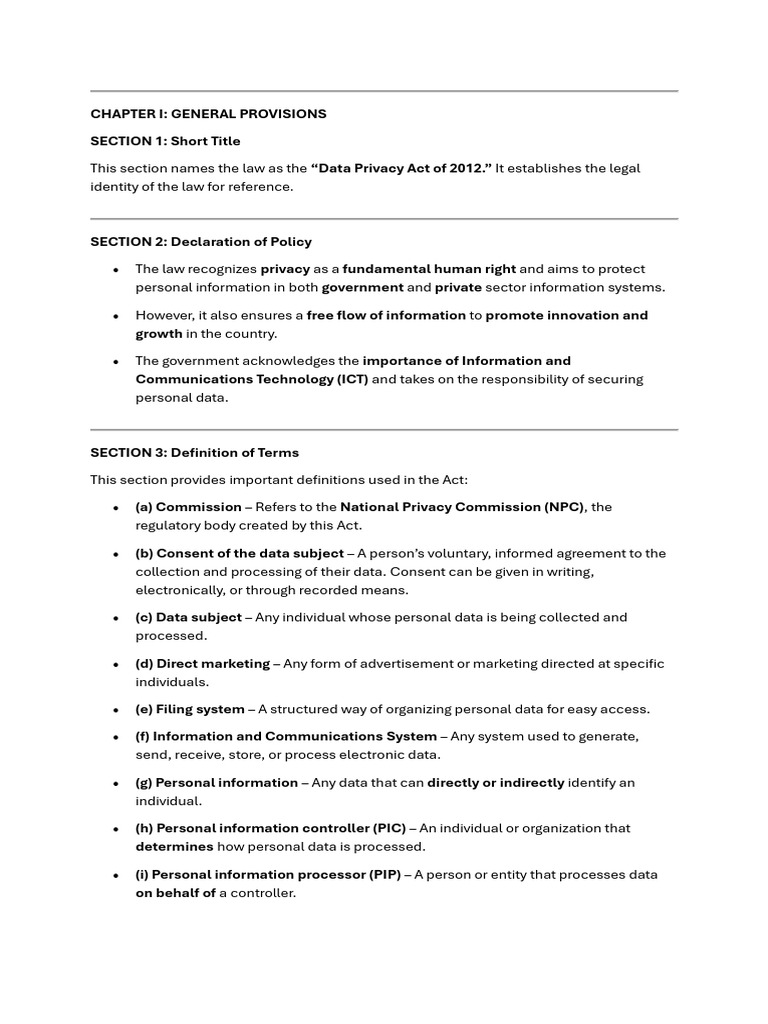 Data Privacy Act of 2012 Overview | PDF | Computer Security | Security