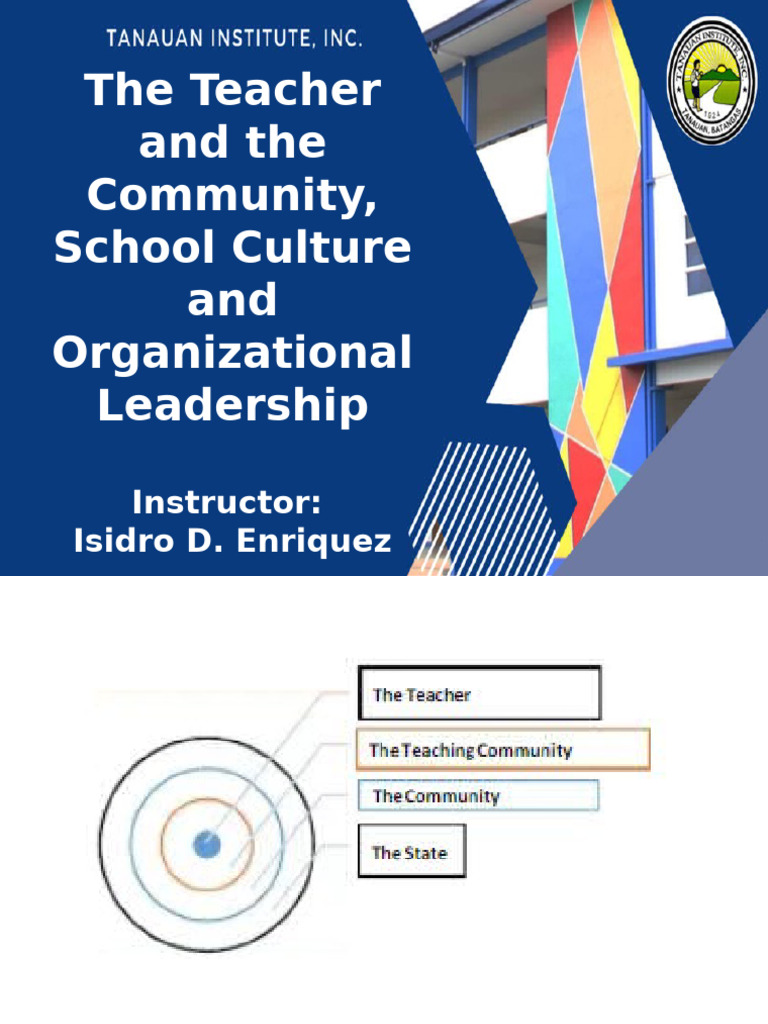 Lesson 02 - Midterms The Teacher and The Community, School Culture ...