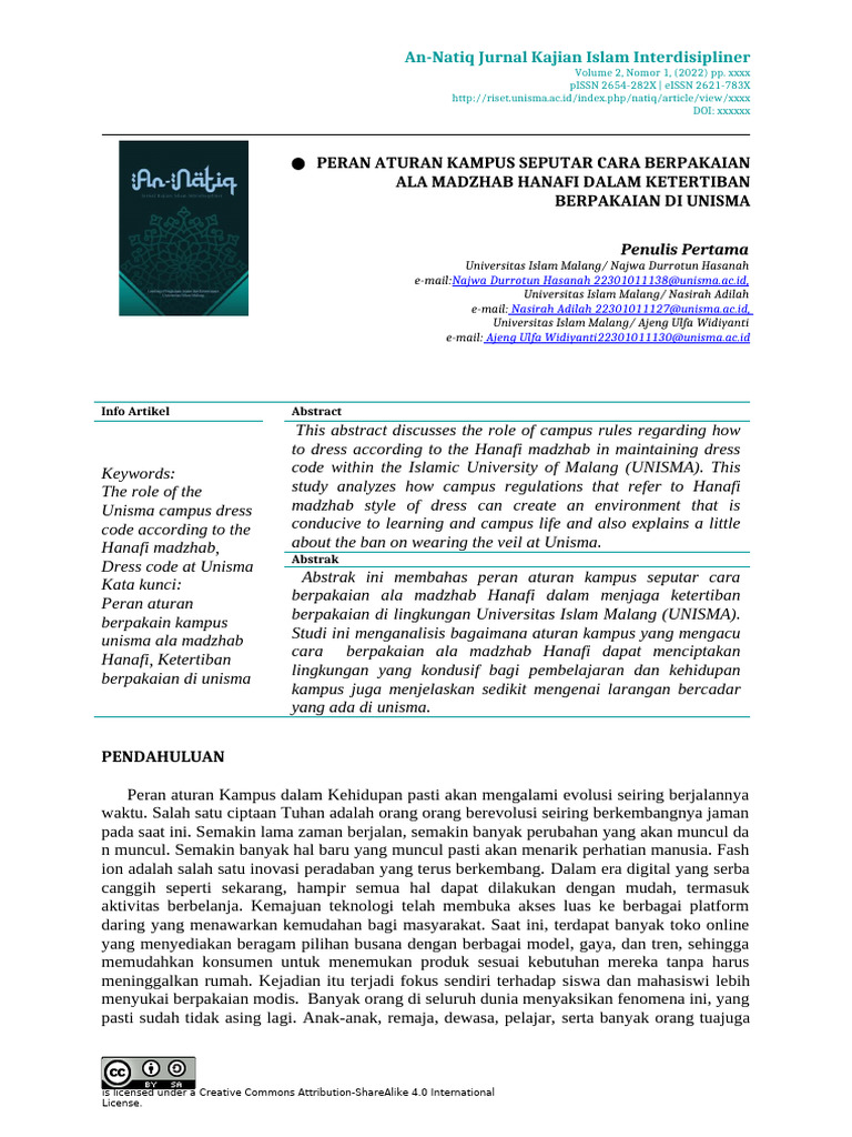 Kelompok 9-Ushul Fiqih-Peran Aturan Kampus Seputar Cara Berpakaian Ala ...