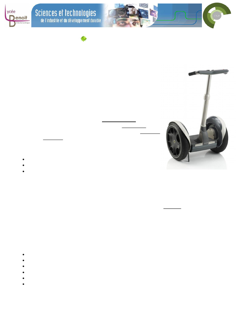 Analyse du Cycle de Vie du Segway | PDF | Analyse du cycle de vie ...