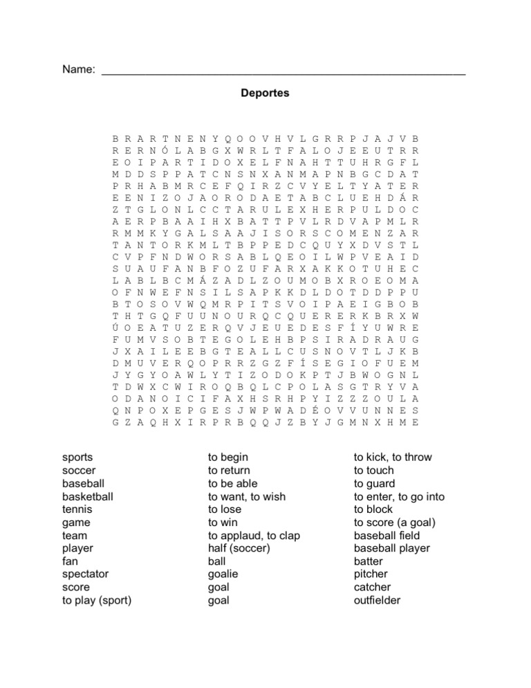 Sports Puzzle | PDF | Sports & Recreation