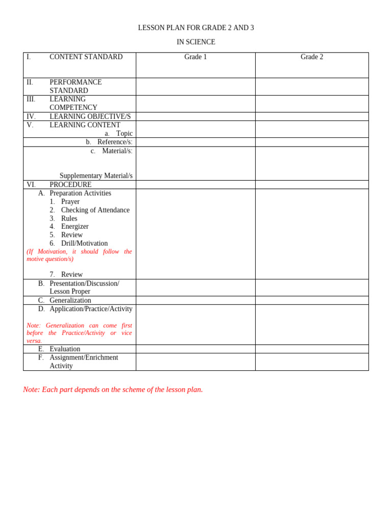 Grade 2-3 Science Lesson Plan | PDF
