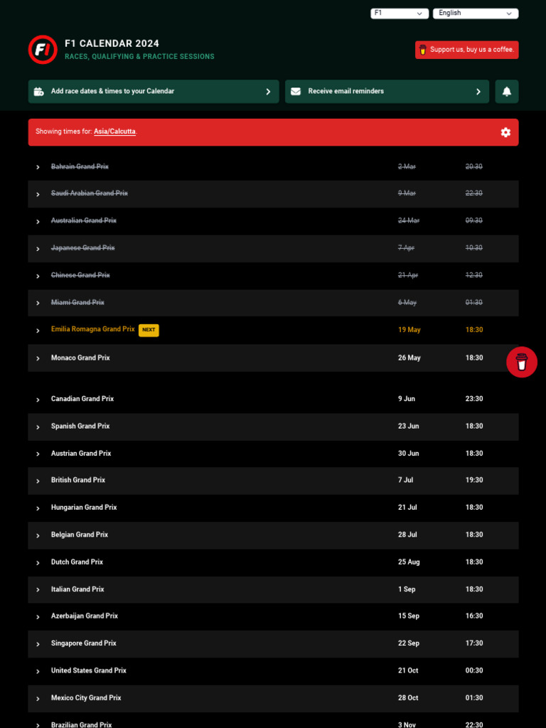 F1 Calendar 2024 - Winner & Dates | PDF | Formula One | Formula One Races