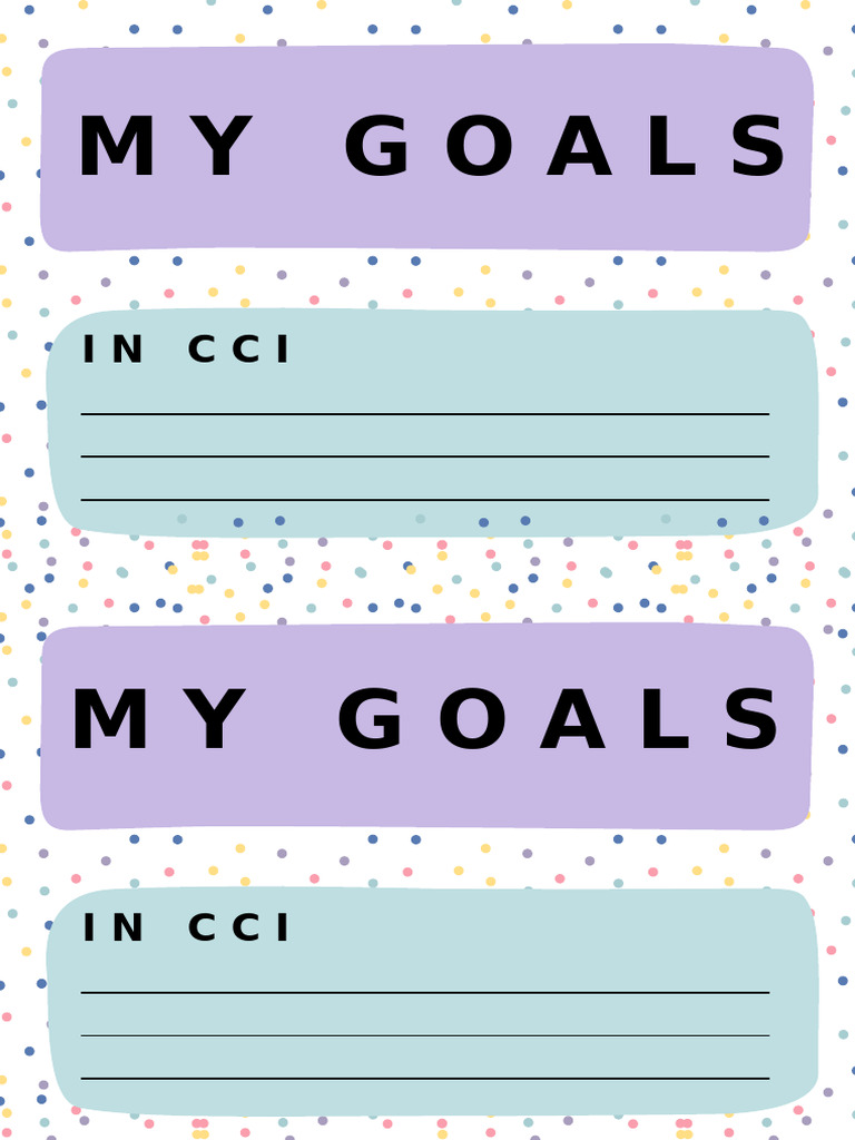 My Goals SEL Worksheet in Colorful Polka Dot Style | PDF