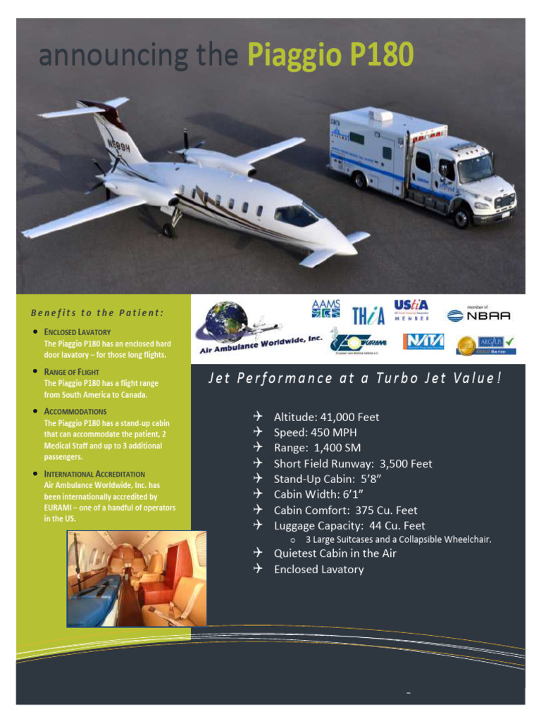 AAWI Announces The Piaggio P180 | PDF
