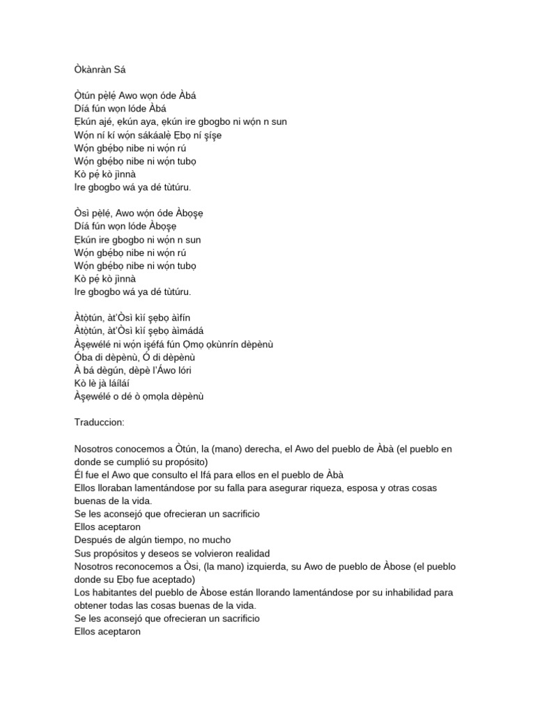 Òkànràn Sá | PDF