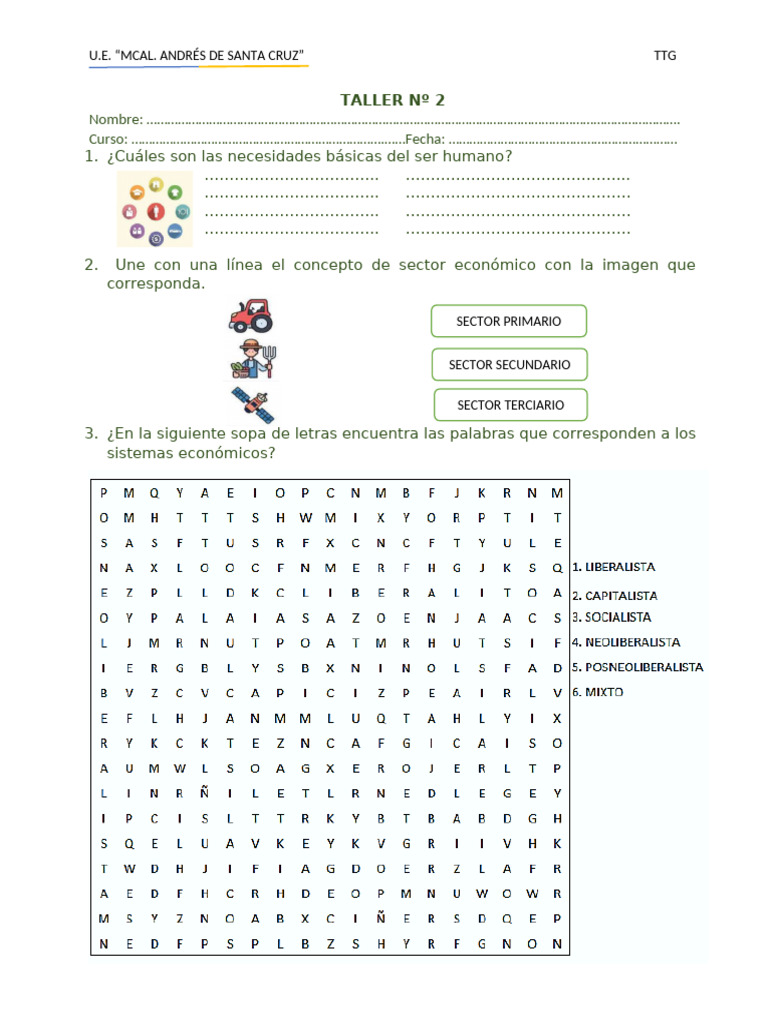 TALLER #2 TTG 2do Sec | PDF