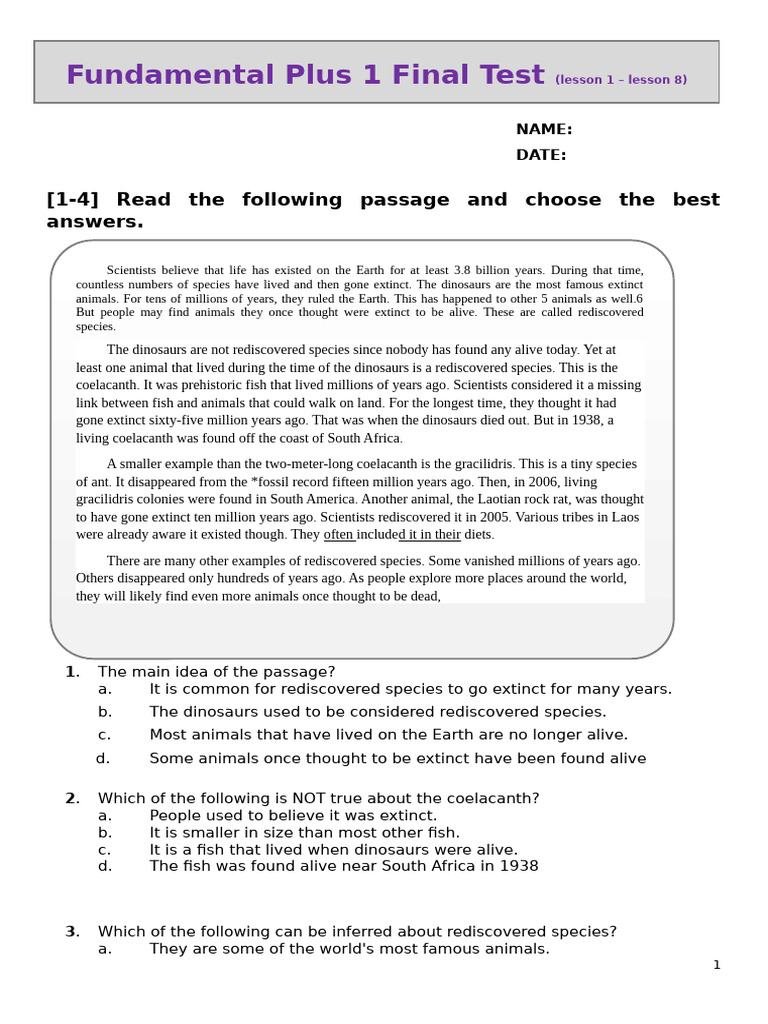 Fundamental Plus 1 Final Test Pdf Tropical Cyclones Eye Cyclone
