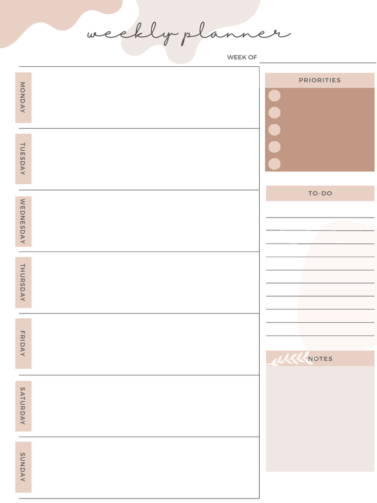 Clean & Simple Weekly Planner Template - 20250202 - 190153 - 0000 | PDF