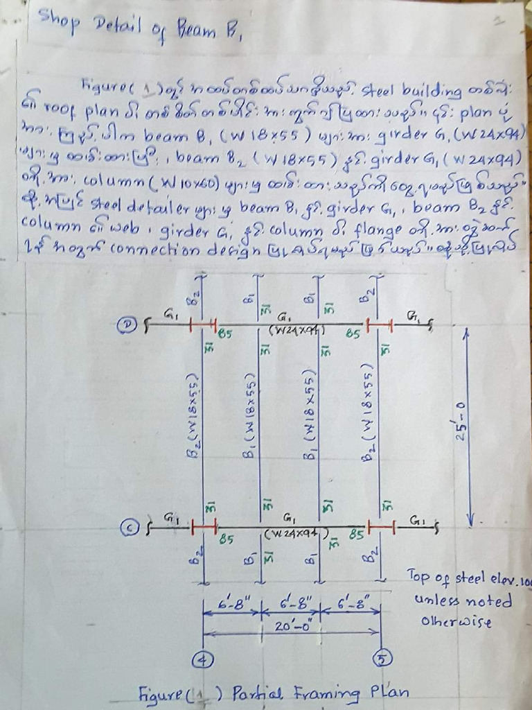 Steel column shop drawing design Myanmar | PDF