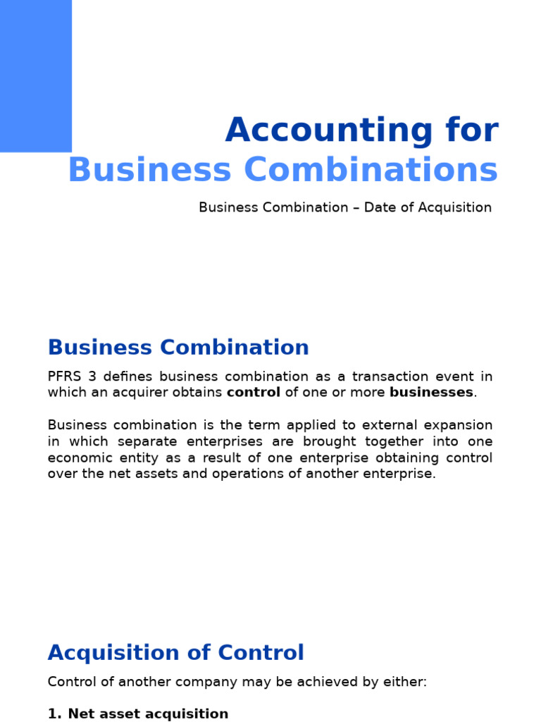 04 Business Combination - Date of Acquisition | PDF | Mergers And ...