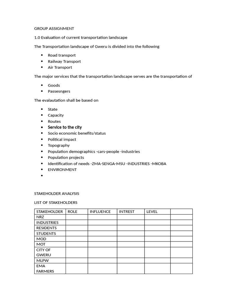 Assignment Transportation | PDF