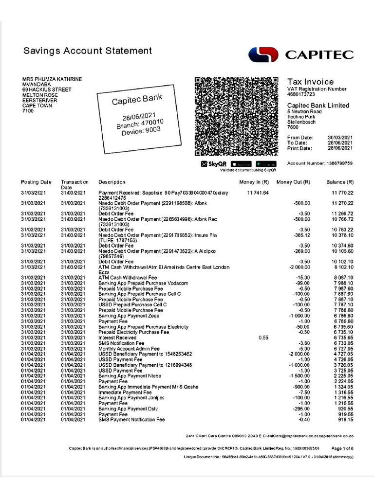 Capitec 1 | PDF