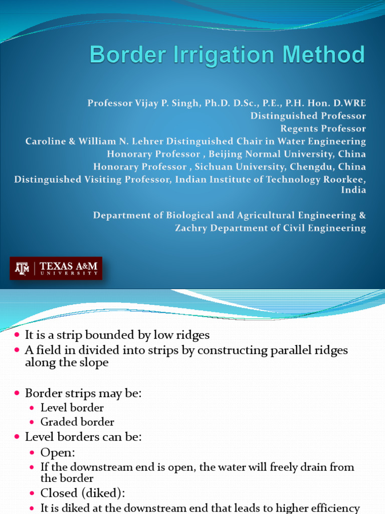 Border Irrigation Method 7-17-2019 | PDF | Discharge (Hydrology ...