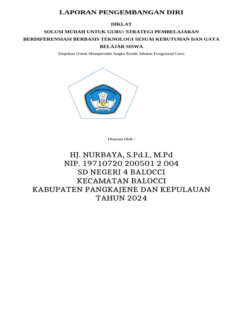 (DOWNLOAD) Laporan Pengembangan Diri | PDF