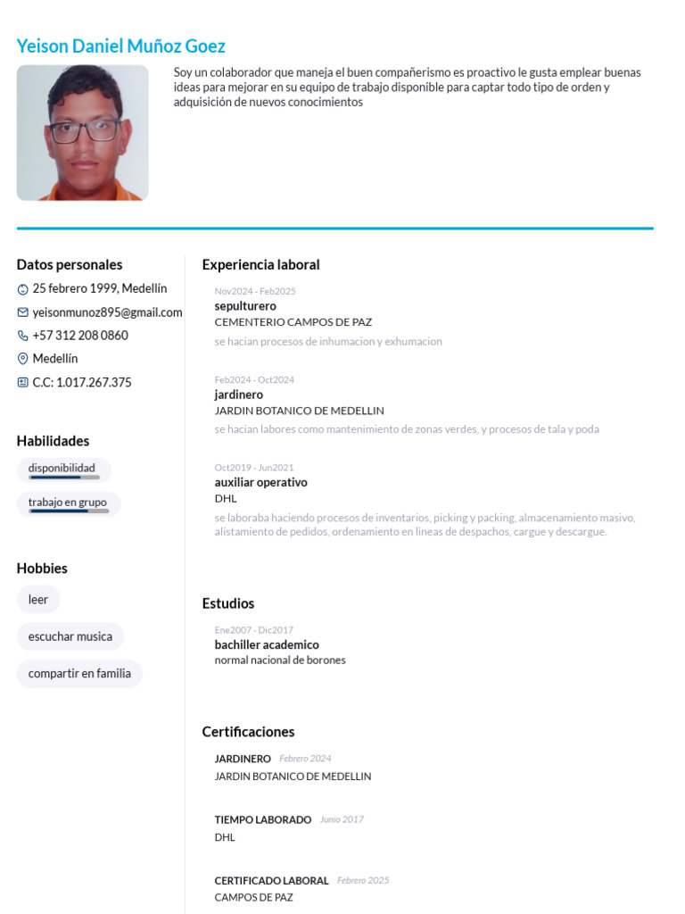 HJV Yeison Muñoz | PDF