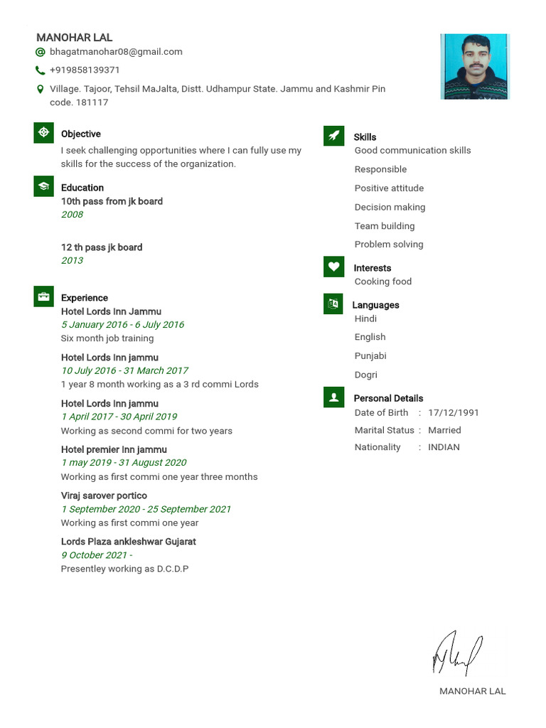 Deepak Chef Updates CV | PDF
