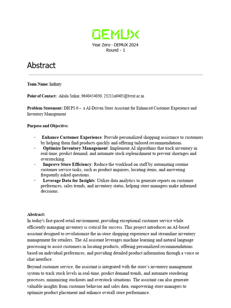 Infinity Abstract Demux | PDF