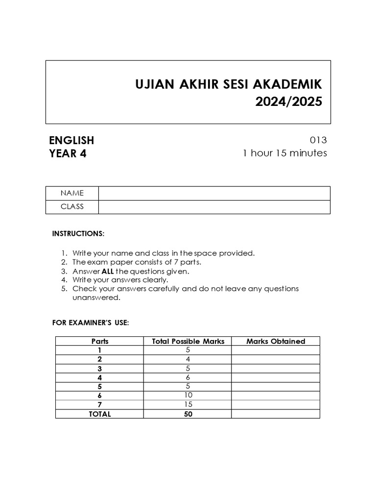 UASA BI TAHUN 4 | PDF | Restaurants | Foods