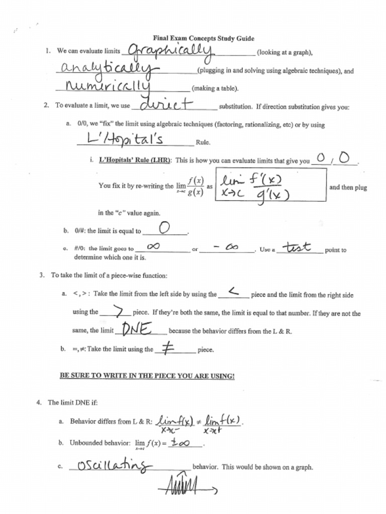 Calculus Fall Final Exam Concepts SG Solutions 2024 | PDF