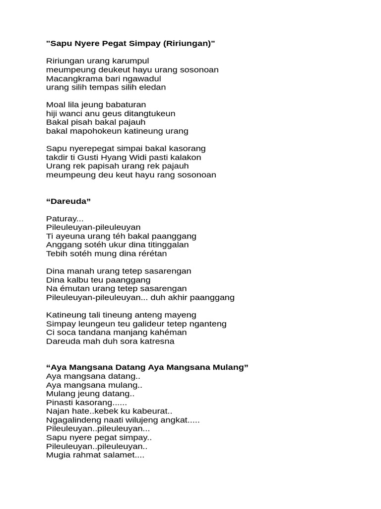 Sapu Nyere Pegat Simpay | PDF